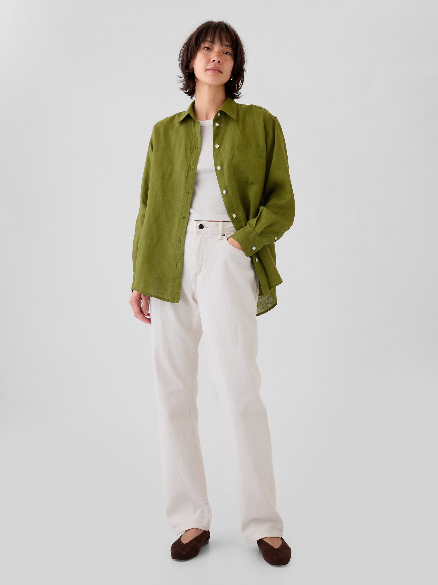 100% Linen Big Shirt | Gap