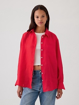 100% Linen Big Shirt | Gap