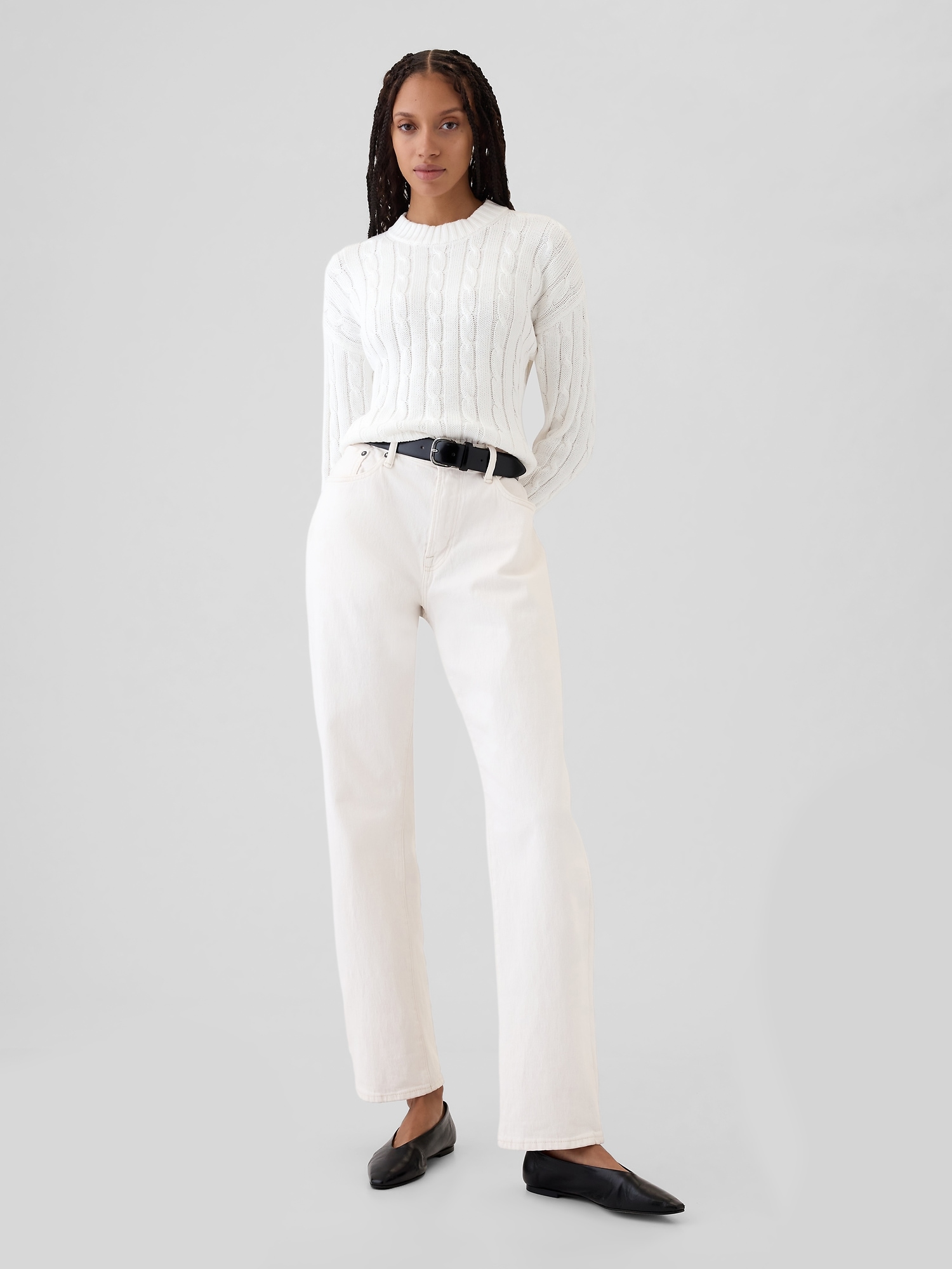 Cable-Knit Cropped Sweater | Gap