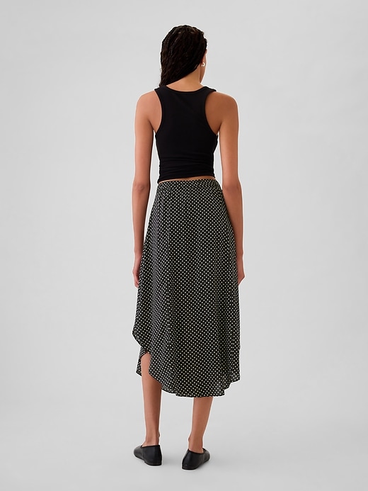 Crepe Handkerchief Hem Midi Skirt Gap