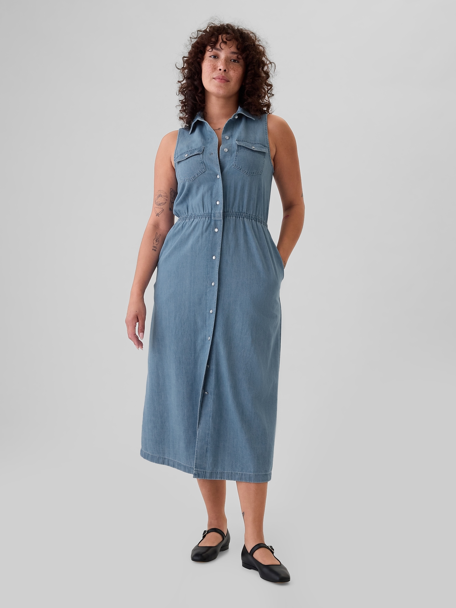 GapHeritage Western Denim Midi Dress | Gap