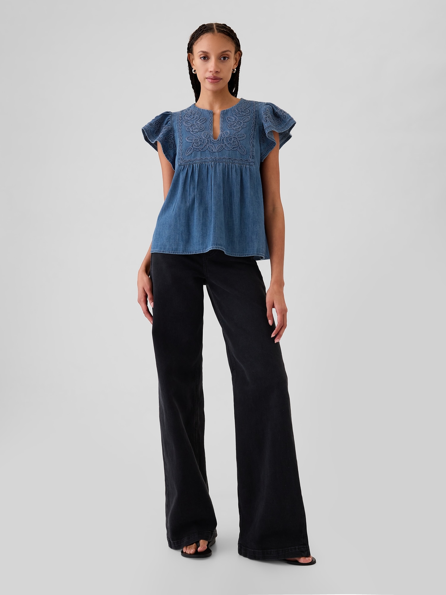 Embroidered Denim Shirt | Gap