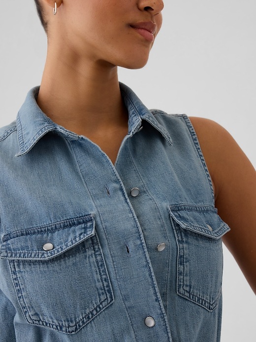 GapHeritage Western Denim Midi Dress | Gap