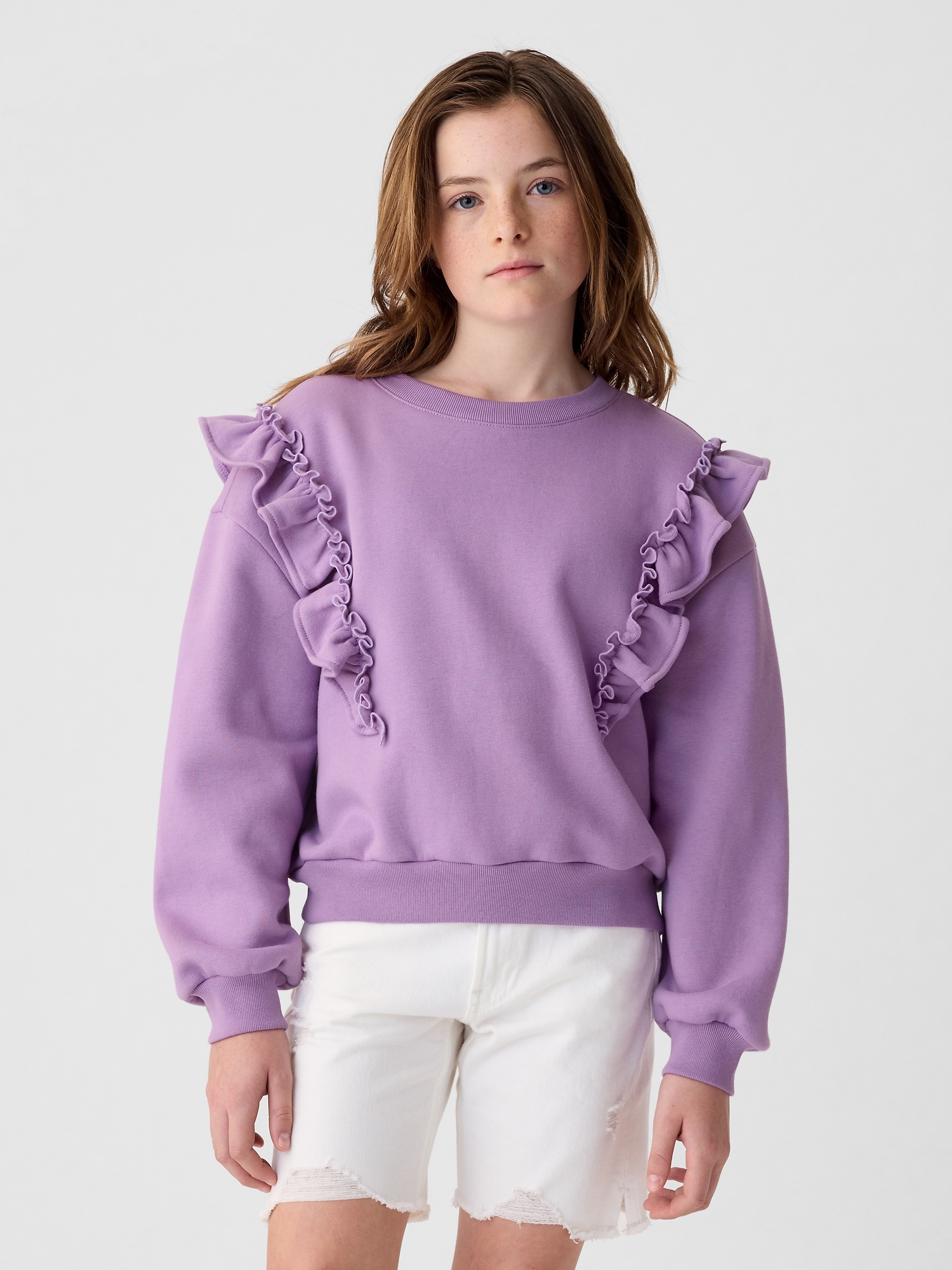 Kids VintageSoft Ruffle Sweatshirt | Gap