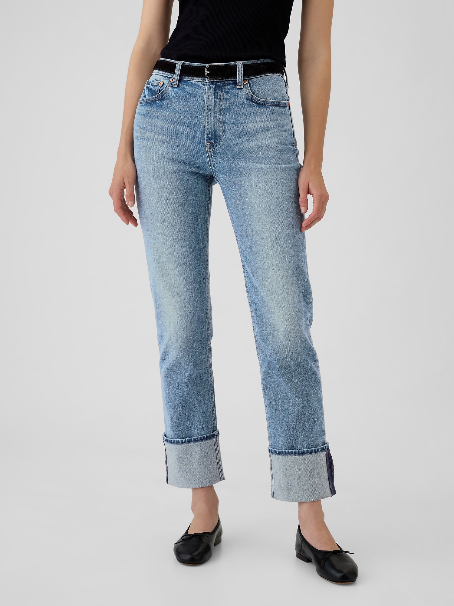 High Rise Cuffed '90s Straight Jeans | Gap