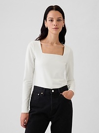 Modern Square-Neck Cropped T-Shirt | Gap