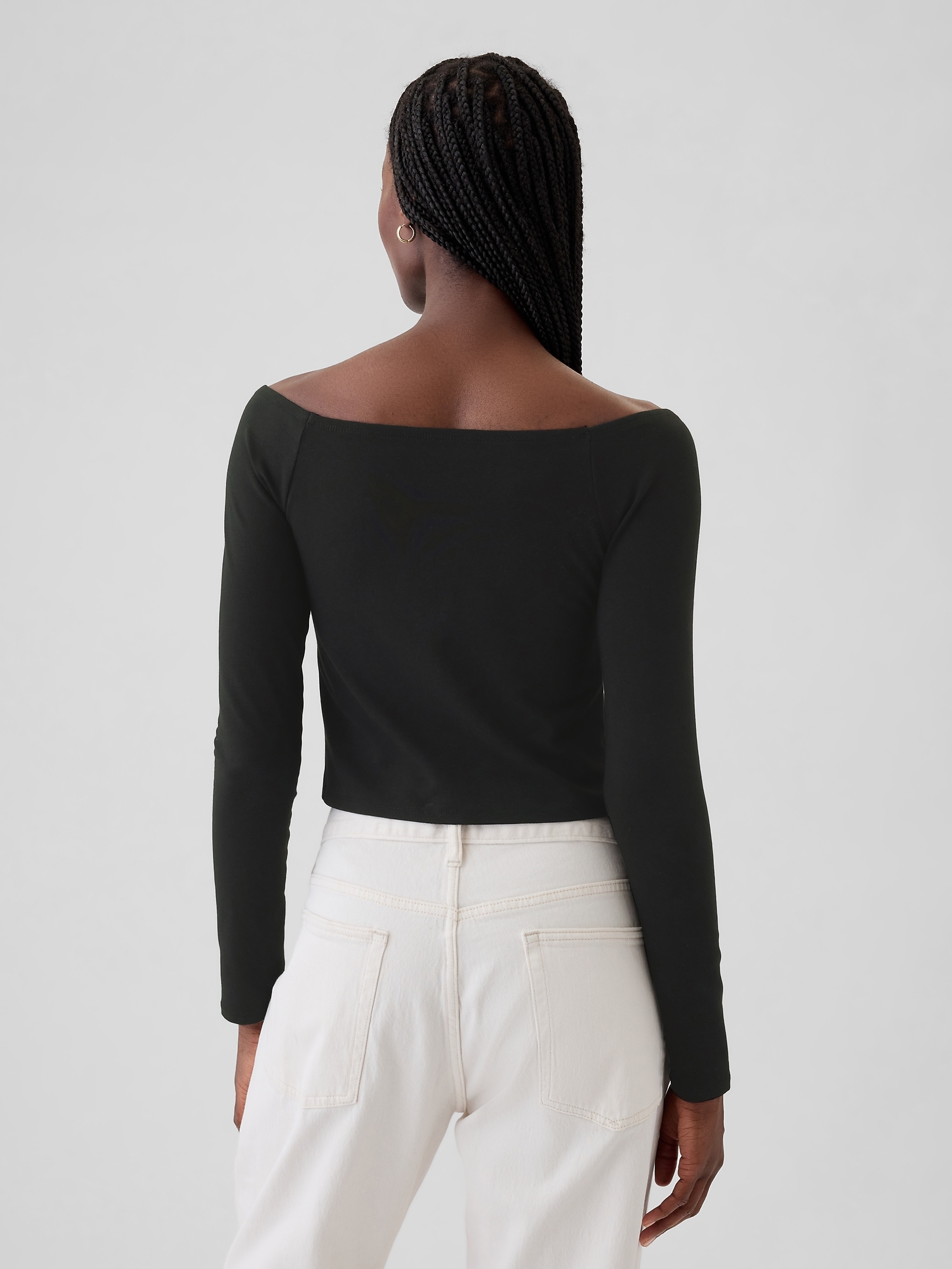 Modern Cropped Off-Shoulder T-Shirt | Gap