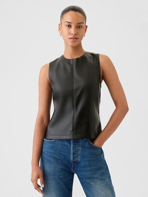 Vegan Leather Shell Tank | Gap