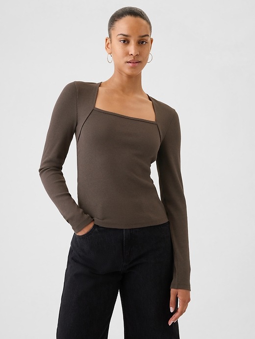 Modern Rib Square-Neck Top | Gap