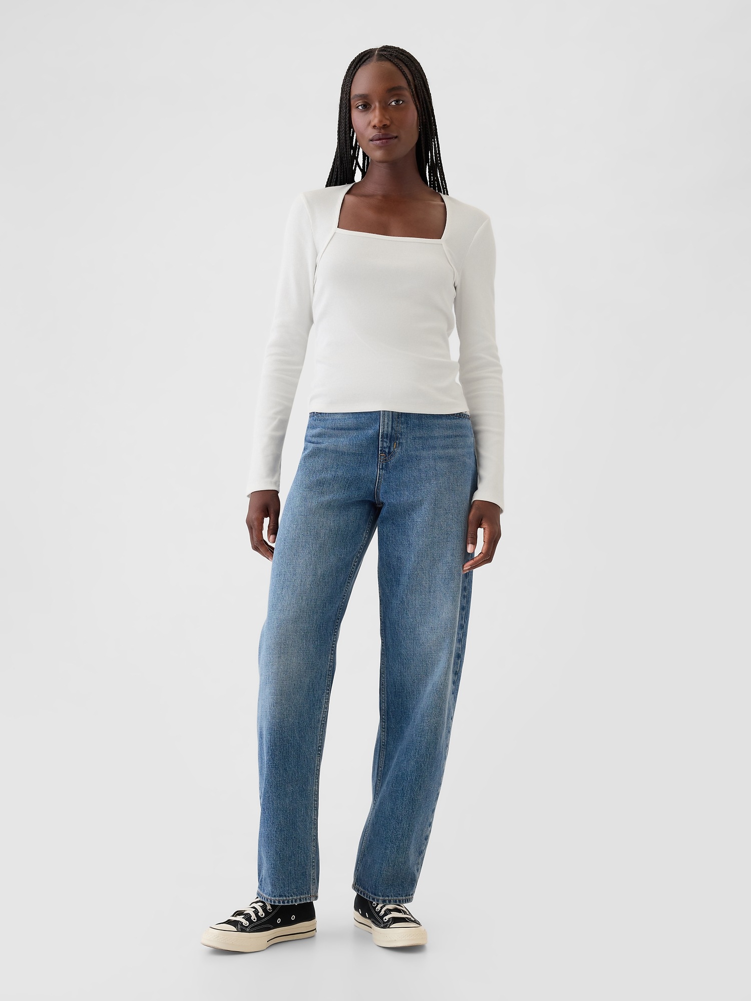 Modern Rib Square-Neck Top | Gap
