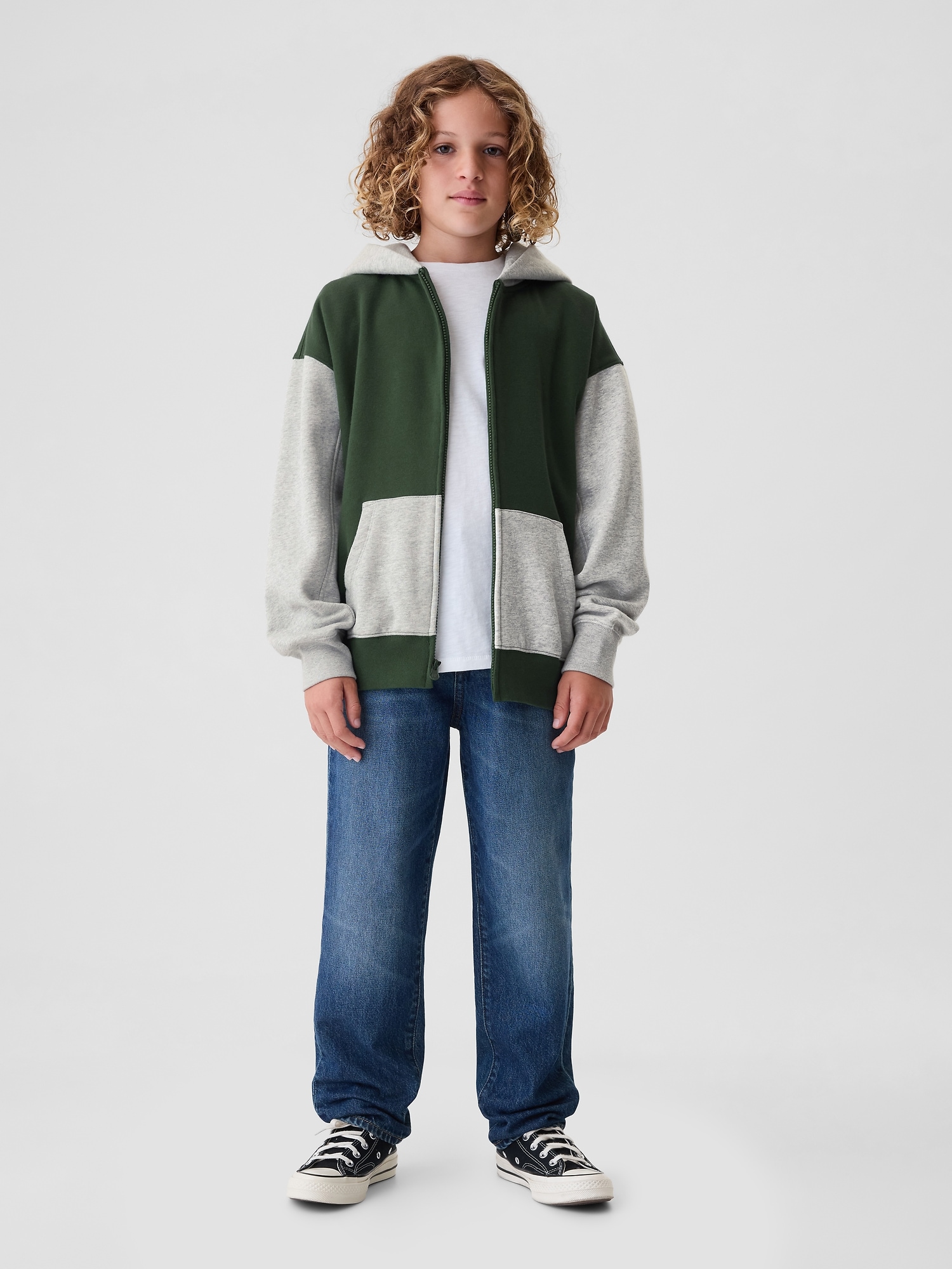Kids Vintage Soft Colorblock Zip Hoodie | Gap
