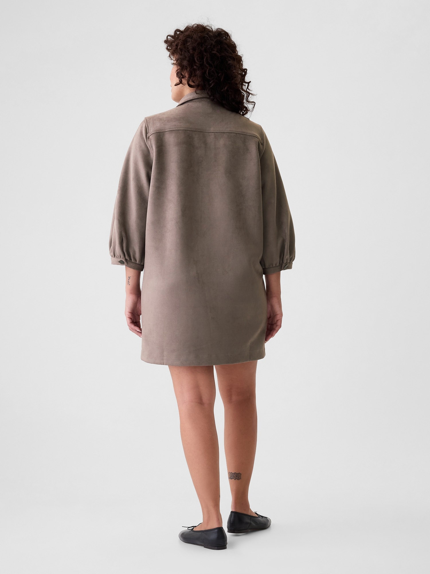 Vegan Suede Shift Mini Dress | Gap