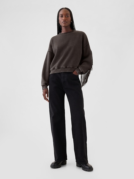 Vintage Soft Wedge Crewneck Fringe Sweatshirt | Gap