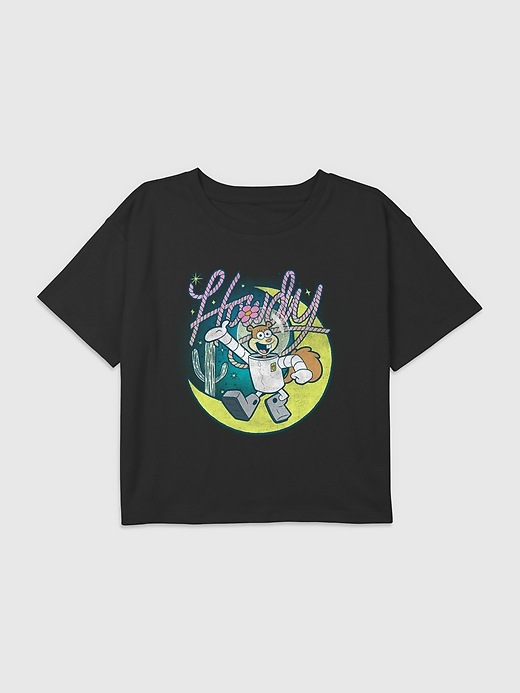 Kids Spongebob Sandy Howdy Graphic Boxy Crop Tee | Gap
