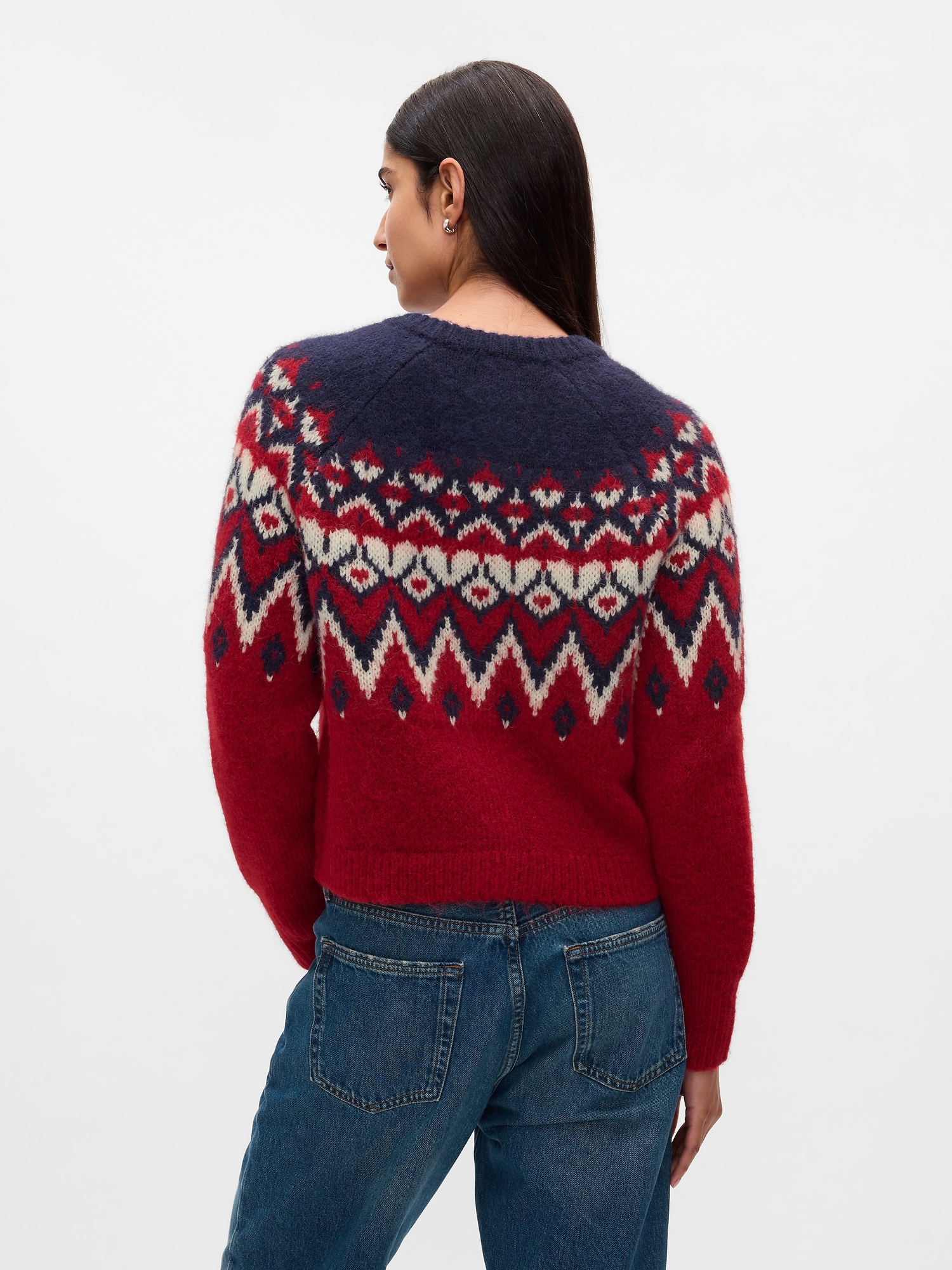Brushed Fair Isle Cropped Cardigan | Gap