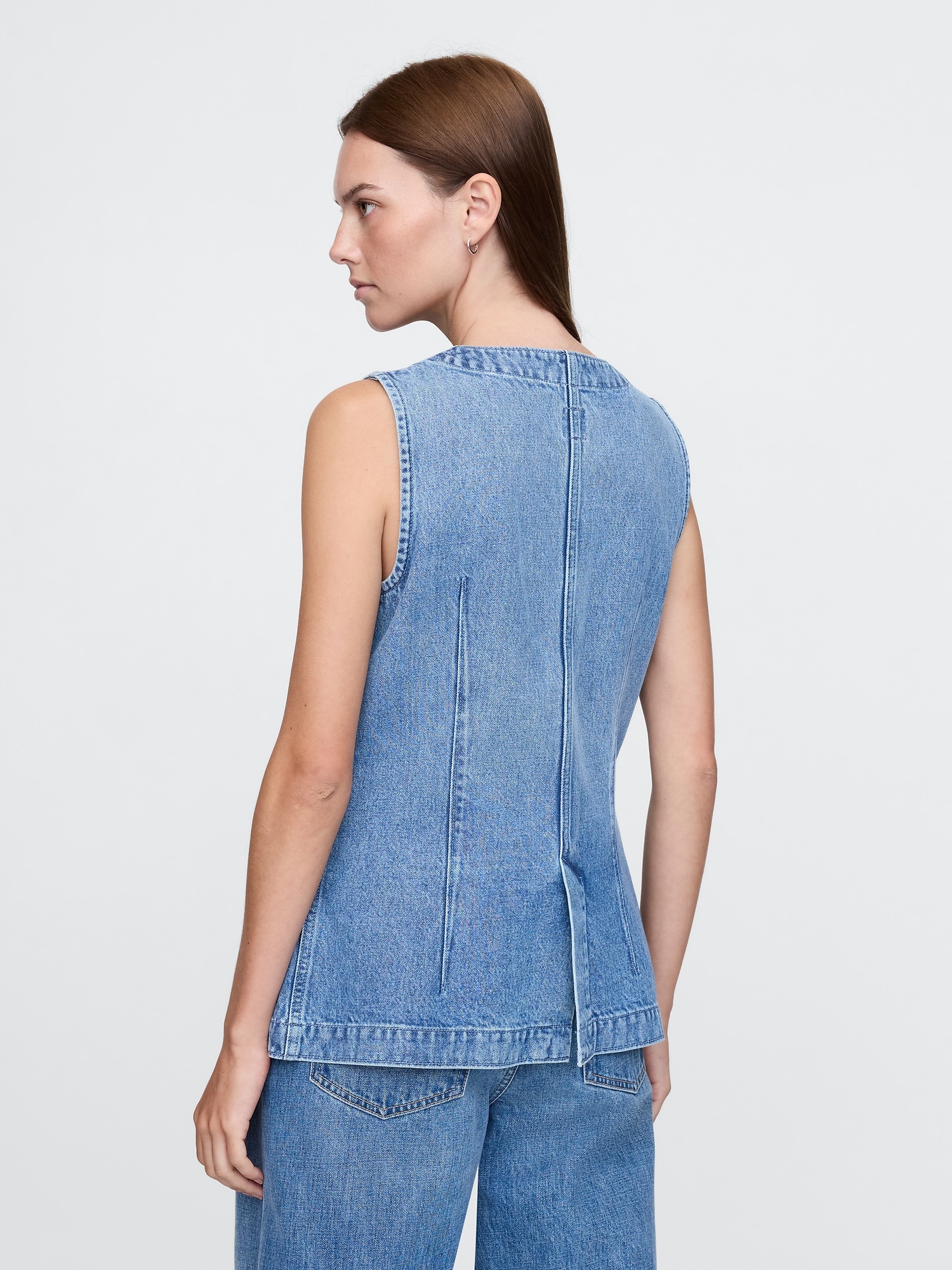 Longline Denim Vest | Gap
