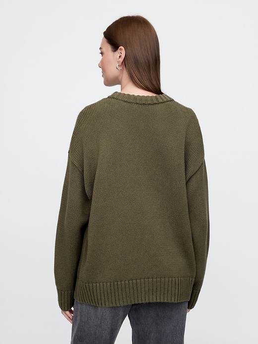 100% Cotton Oversized Boyfriend Sweater | Gap
