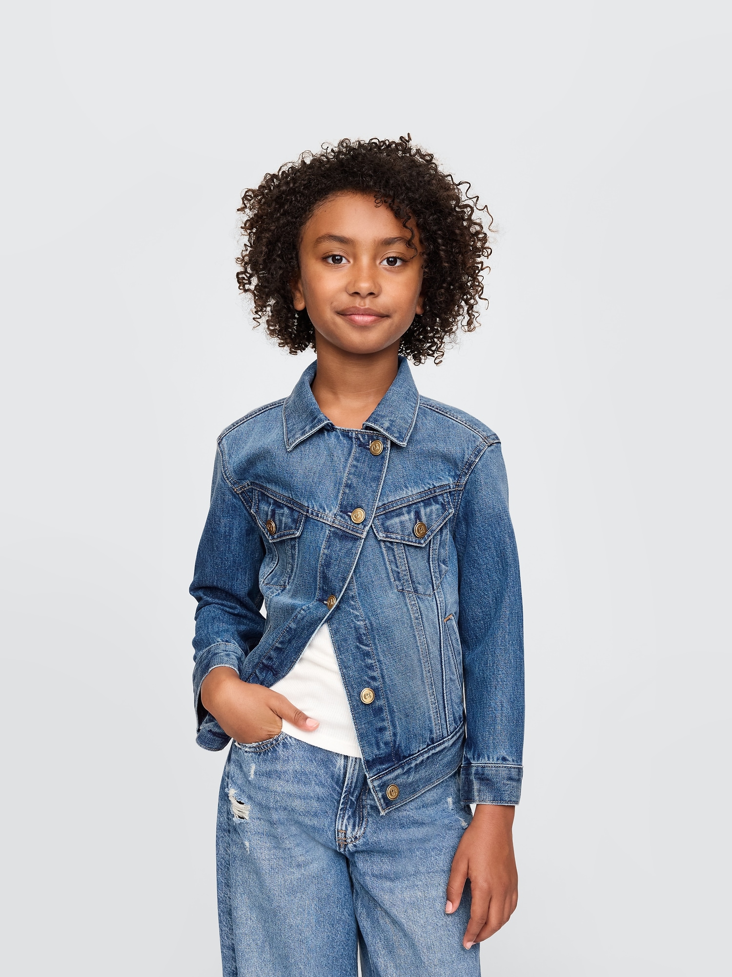 Gap × Cult Gaia Kids Asymmetrical Denim Jacket | Gap