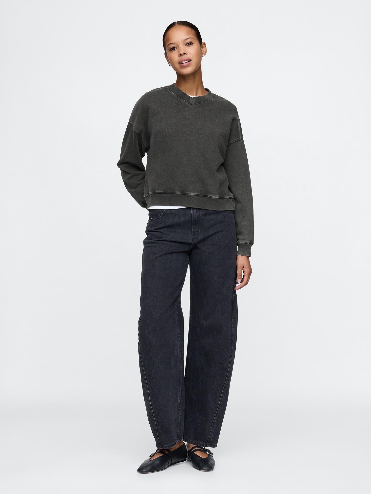 Heavyweight French Terry Oversized Sweatshirt Gap Heavyweight French Terry Oversized Sweatshirt Gap