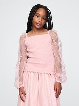 Kids Smocked Puff-Sleeve Top | Gap
