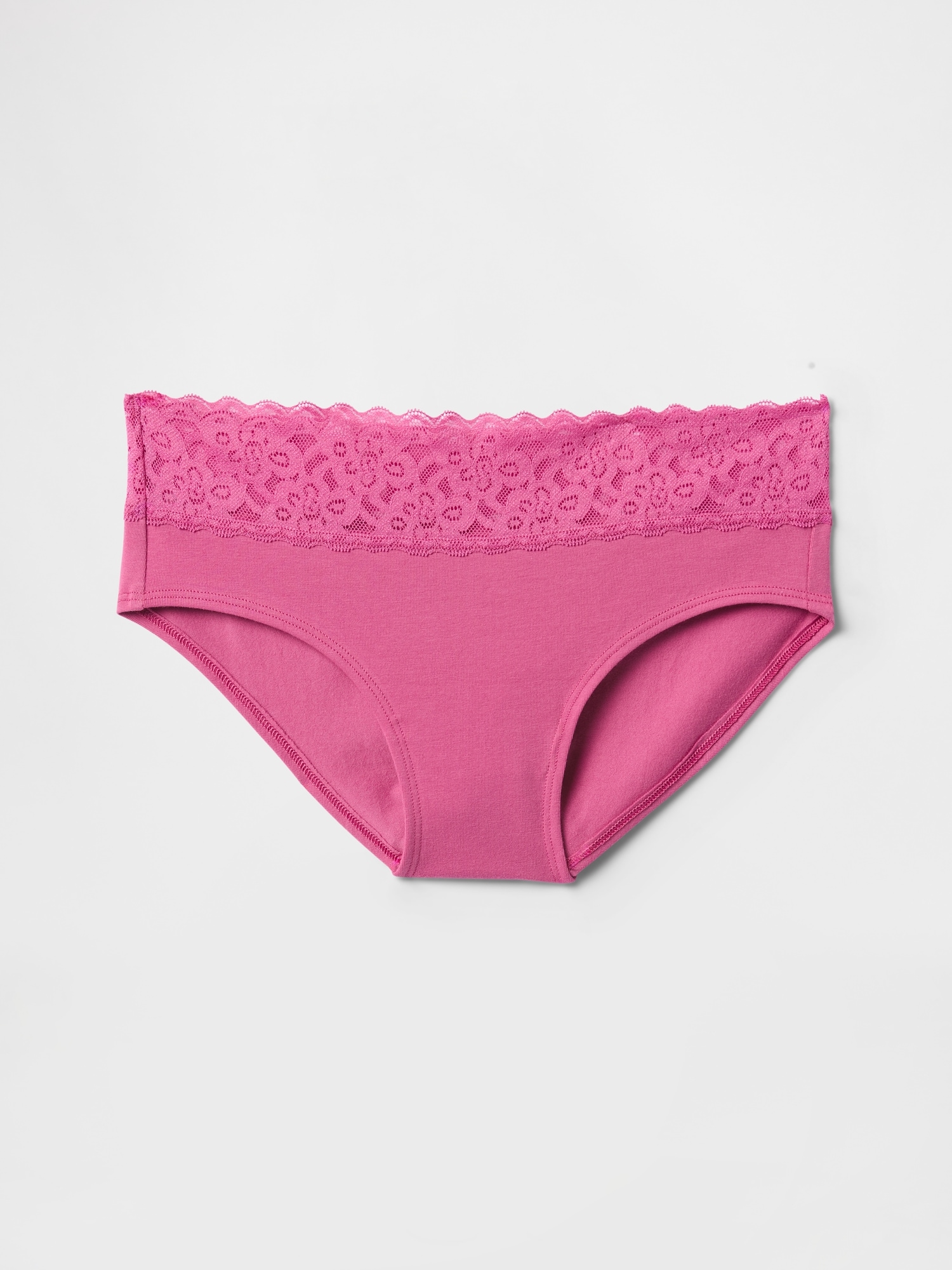 Gap Organic Stretch Cotton Lace-trim Hipster In Raspberry Pink | ModeSens