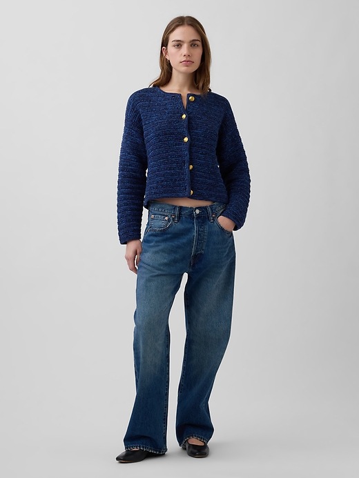 100% Cotton Textured Sweater Jacket | Gap