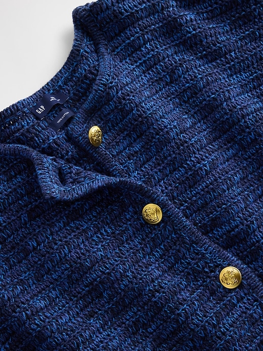 100% Cotton Textured Sweater Jacket | Gap