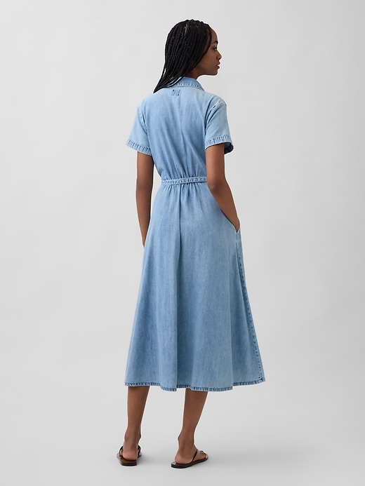 Denim Tie-Waist Midi Shirtdress | Gap