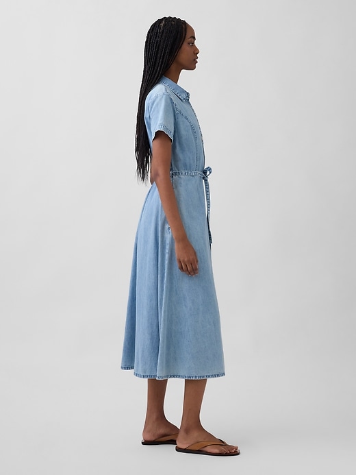 Denim Tie-Waist Midi Shirtdress | Gap