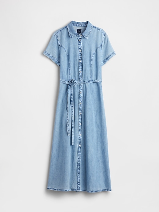 Denim Tie-Waist Midi Shirtdress | Gap