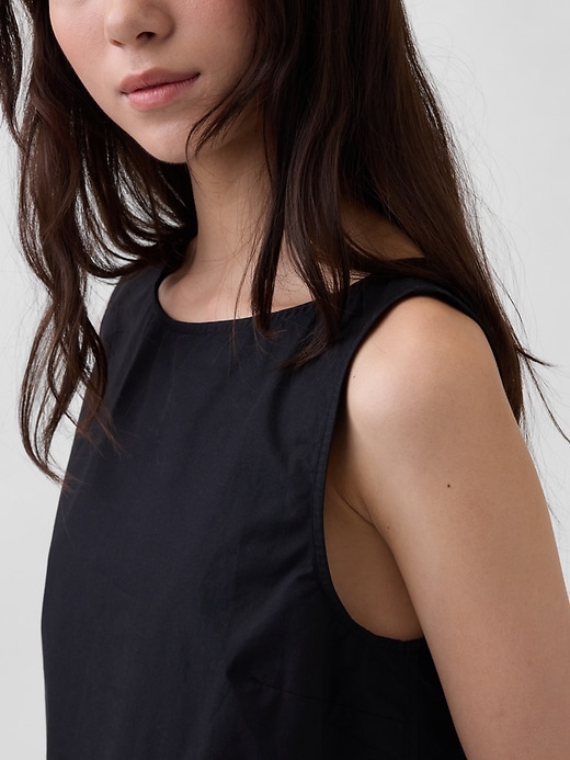 Poplin Boatneck Shell Tank Top | Gap
