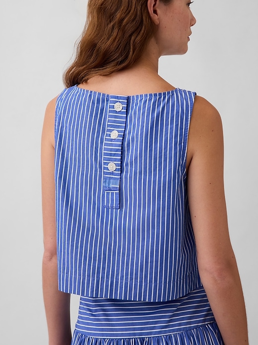 Poplin Boatneck Shell Tank Top | Gap