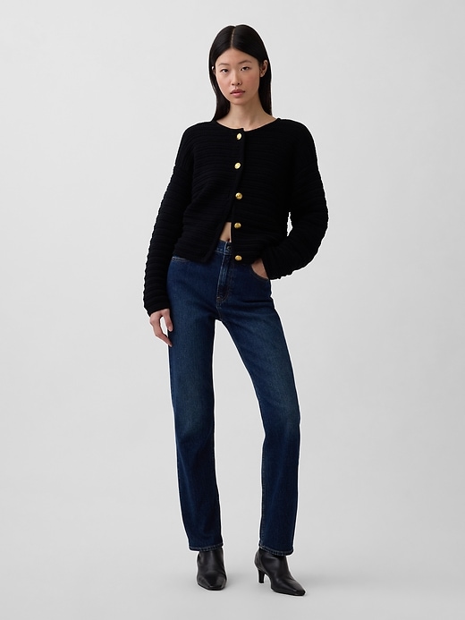 100% Cotton Textured Sweater Jacket | Gap