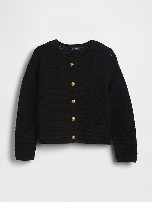 100% Cotton Textured Sweater Jacket | Gap