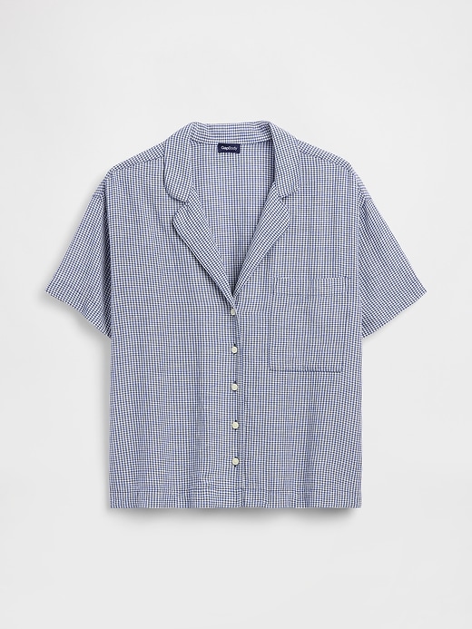 Crinkle Gauze Oversized PJ Shirt | Gap