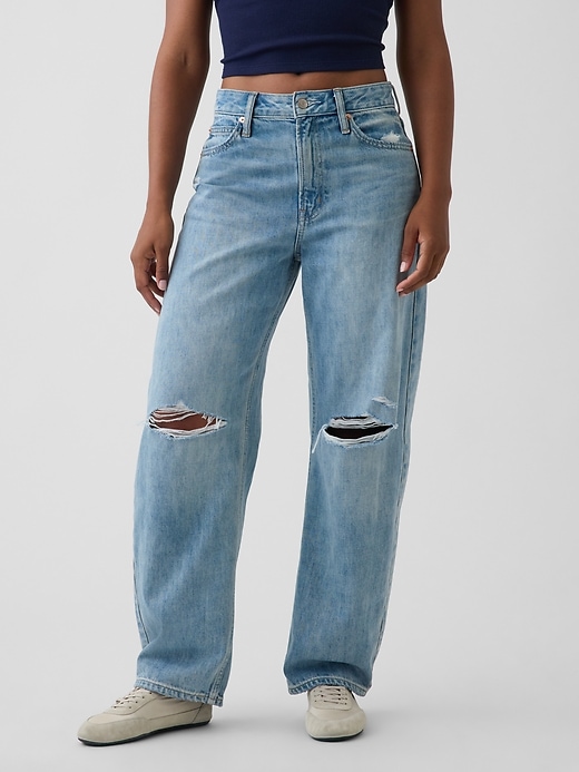 Curvy High Rise Barrel Jeans | Gap